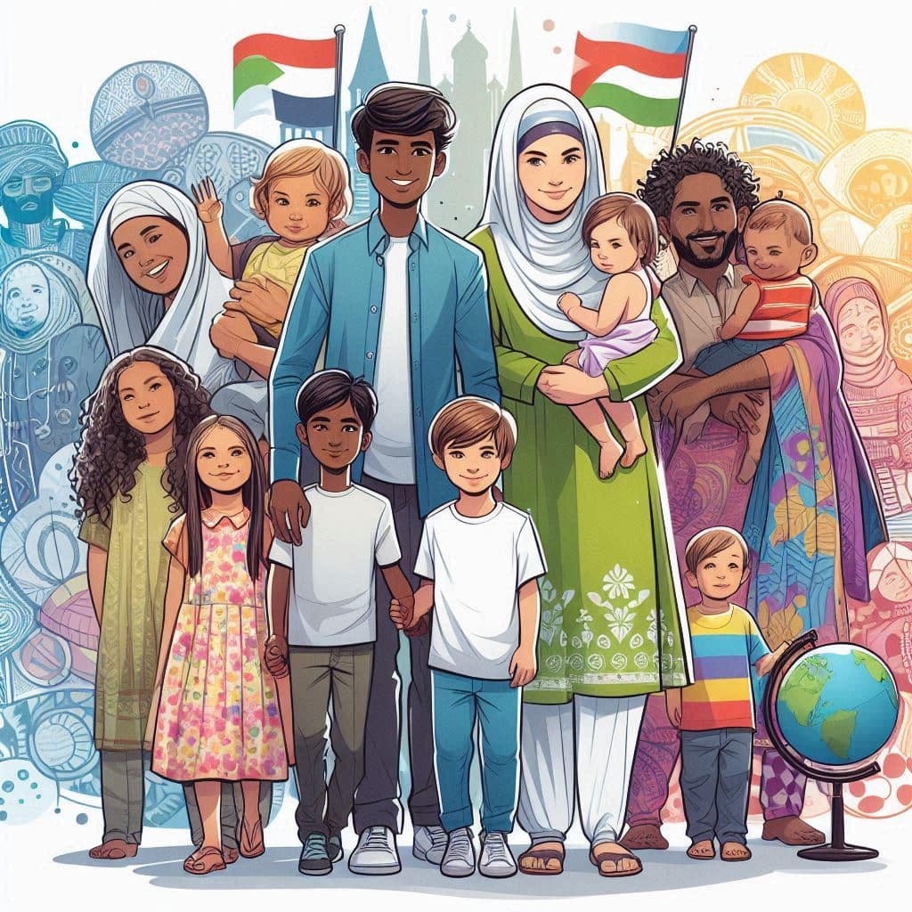 a modern illustration of mixed cultures with children – Northwest ...